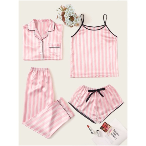 Intimates & Sleepwear | In Stock Candy Stripes Blush Pajamas Set | Poshmark